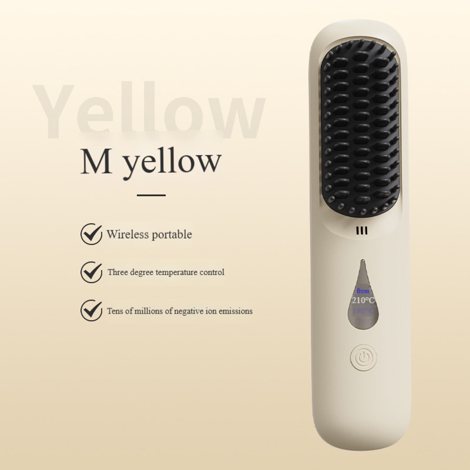 Brusho Hair Pro Cordless Hair Straightener Brush - Portable Curling ...