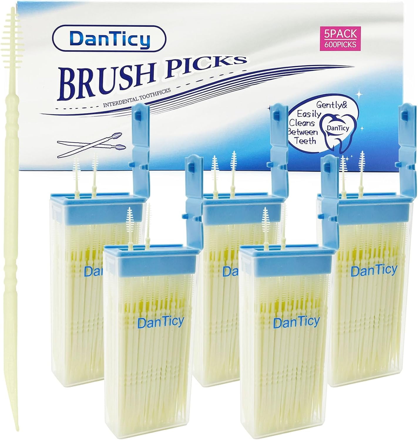 Brushpicks Interdental Toothpicks,Soft Bristle Dental Floss Picks ...