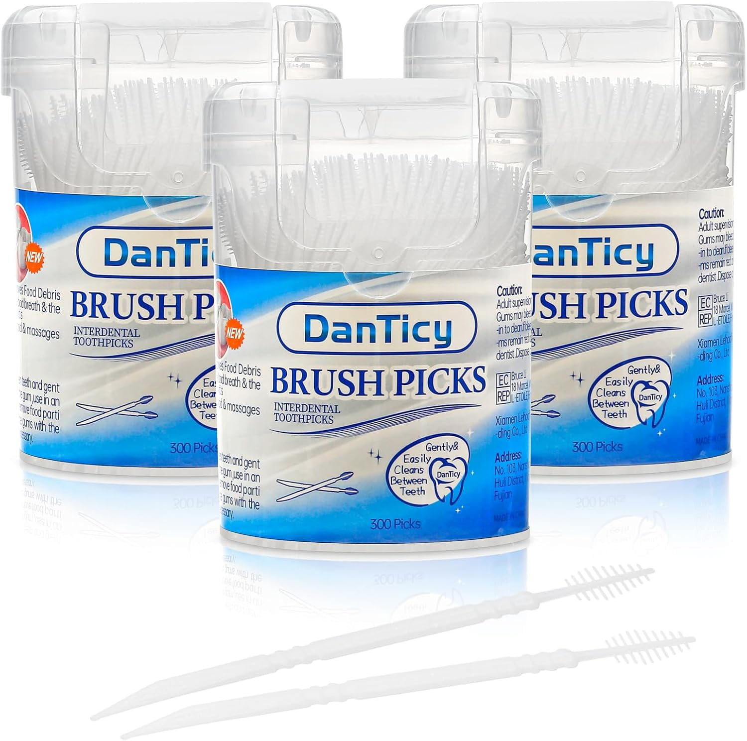 Brushpicks Interdental Toothpicks,Soft Bristle Dental Floss Picks ...