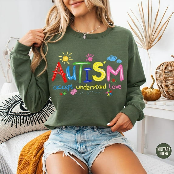 Brushstroke Autism Sweatshirt, Autism Awareness Shirt, Autism Puzzle ...