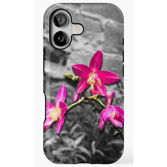 Brushstroke Orchid Floral Art Phone Case for iPhone 11 12 13 14 15 16 ...