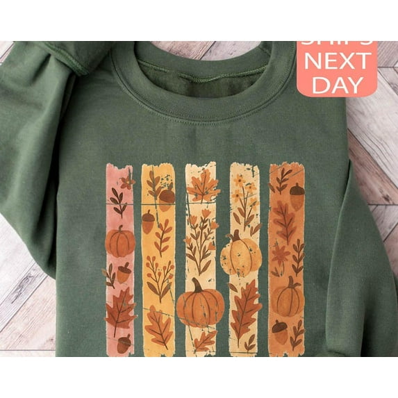 Brushstroke Pumpkin Sweatshirt, Boho Fall Sweatshirt, Autumn Vibes ...