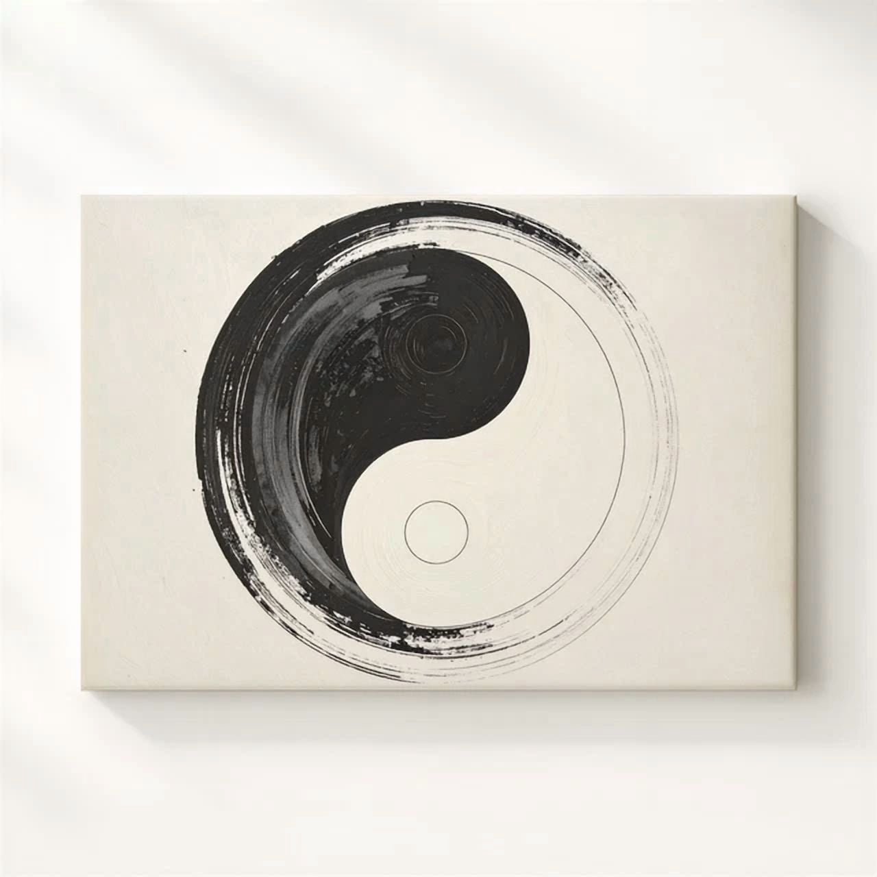 Brushstroke Yin-Yang Wall Art Taoist Of Harmony & Duality Wall Art Home ...