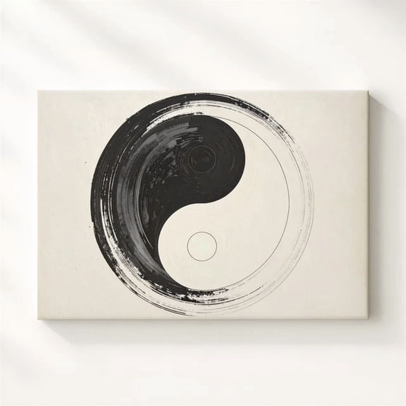Brushstroke Yin-Yang Wall Art Taoist Of Harmony & Duality Wall Art Home ...