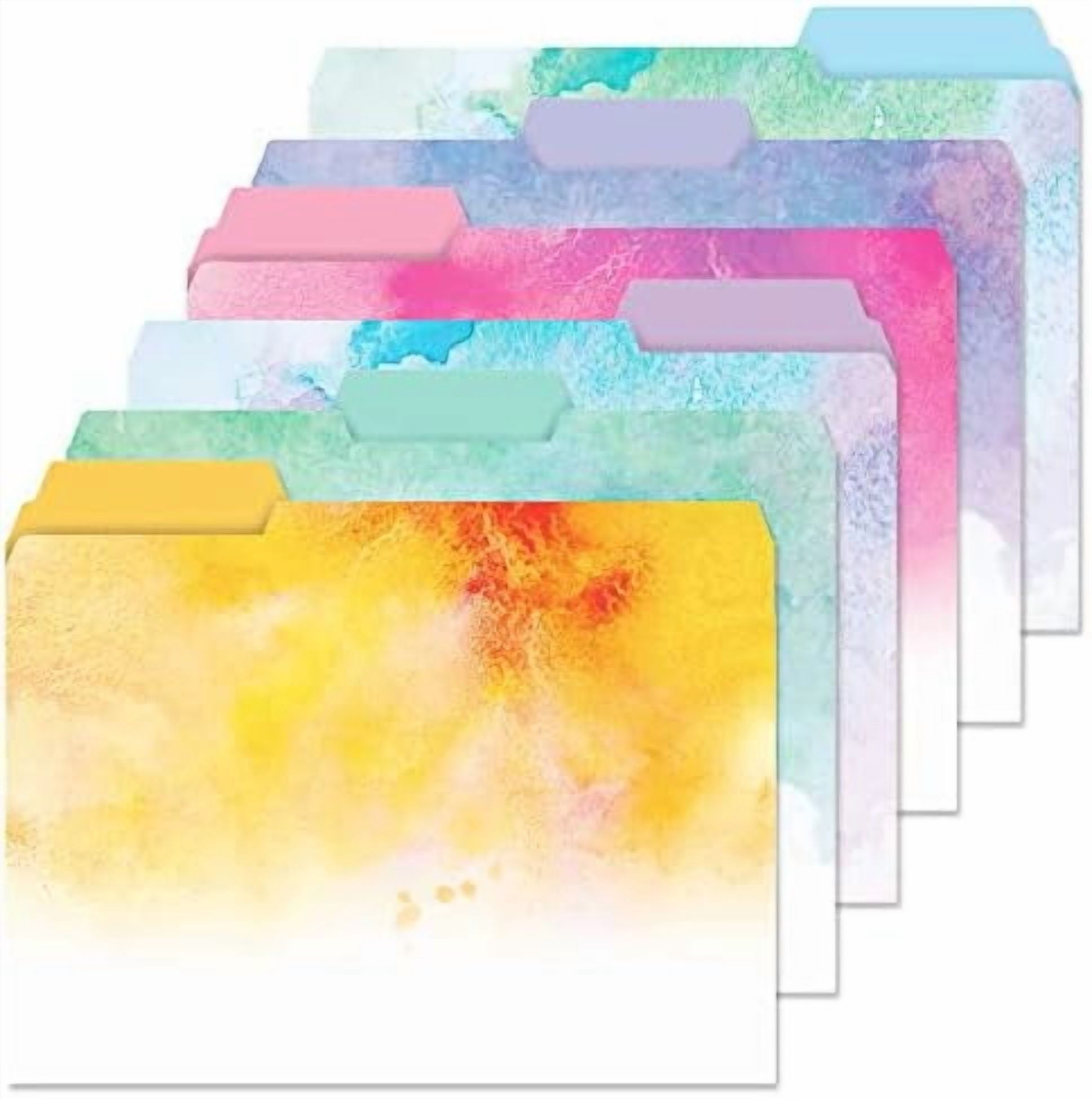Brushstrokes File Folders Value Pack - Bulk Set of 24, 6 Pretty ...
