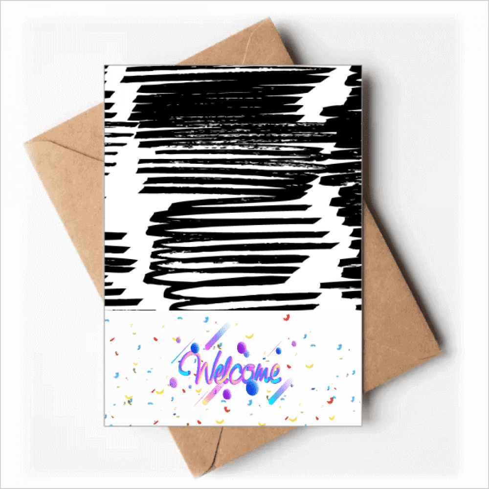 Brushwork Irregular Line Texture Welcome Back Greeting Cards Envelopes ...