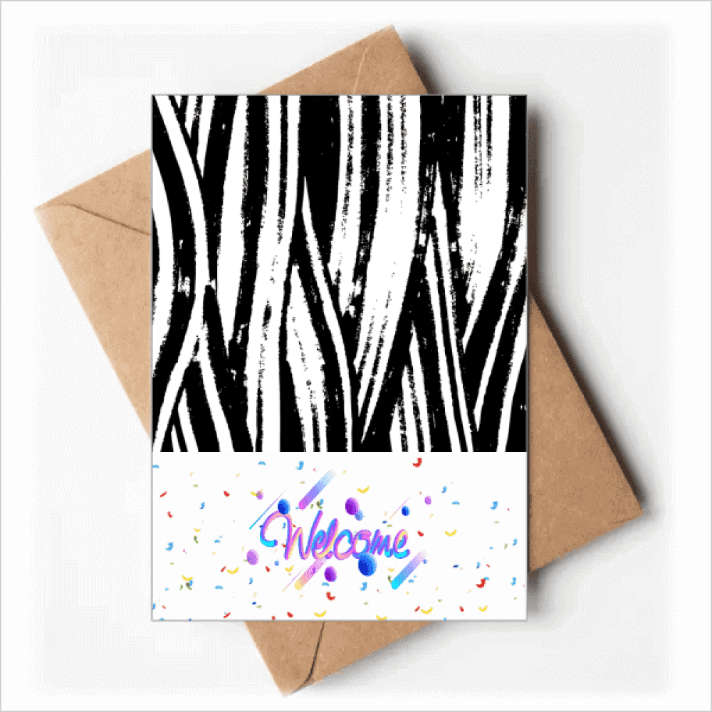 Brushwork Vertical Line Texture Welcome Back Greeting Cards Envelopes ...