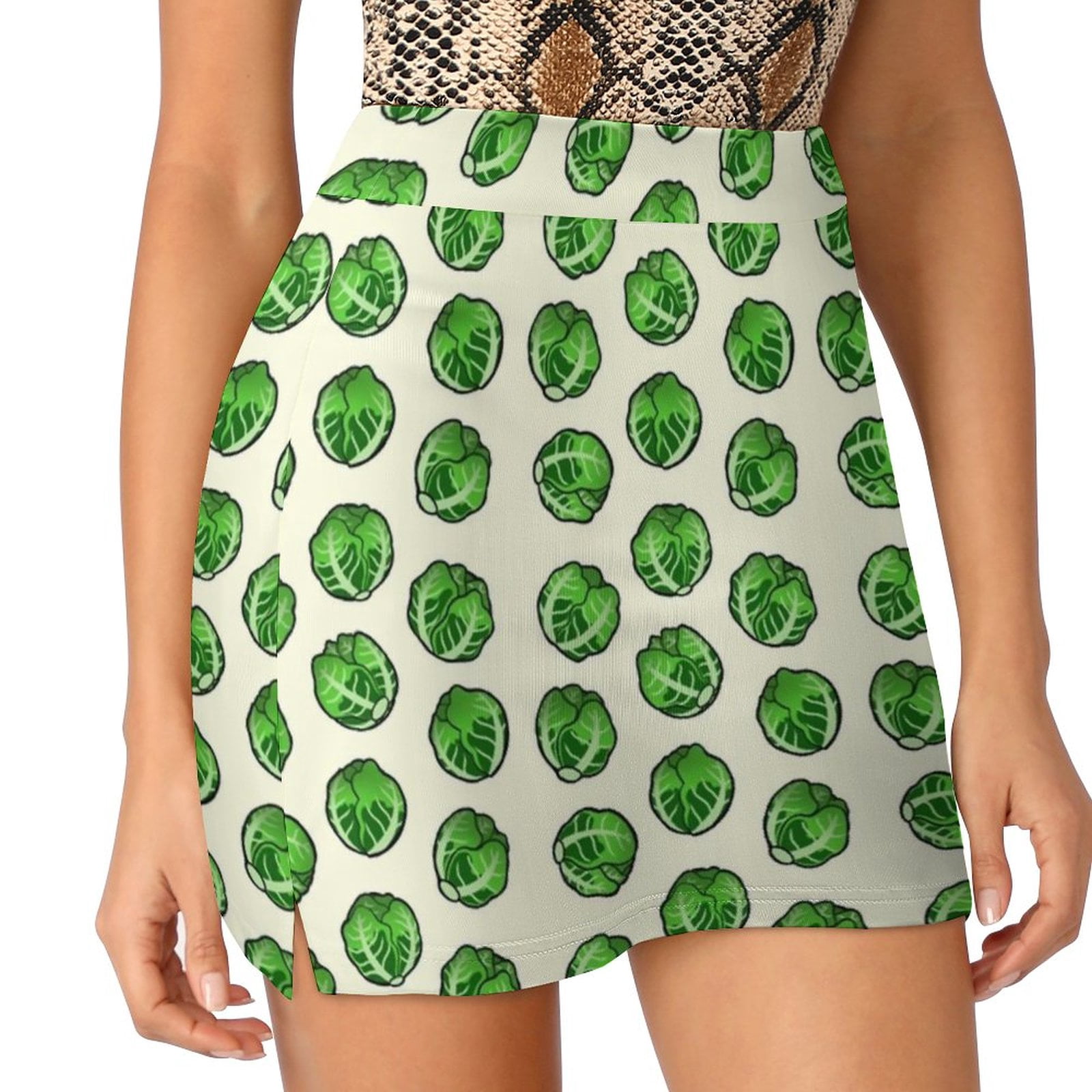 Brussel Sprout Pattern Women's skirt Mini Skirts A Line Skirt With Hide ...