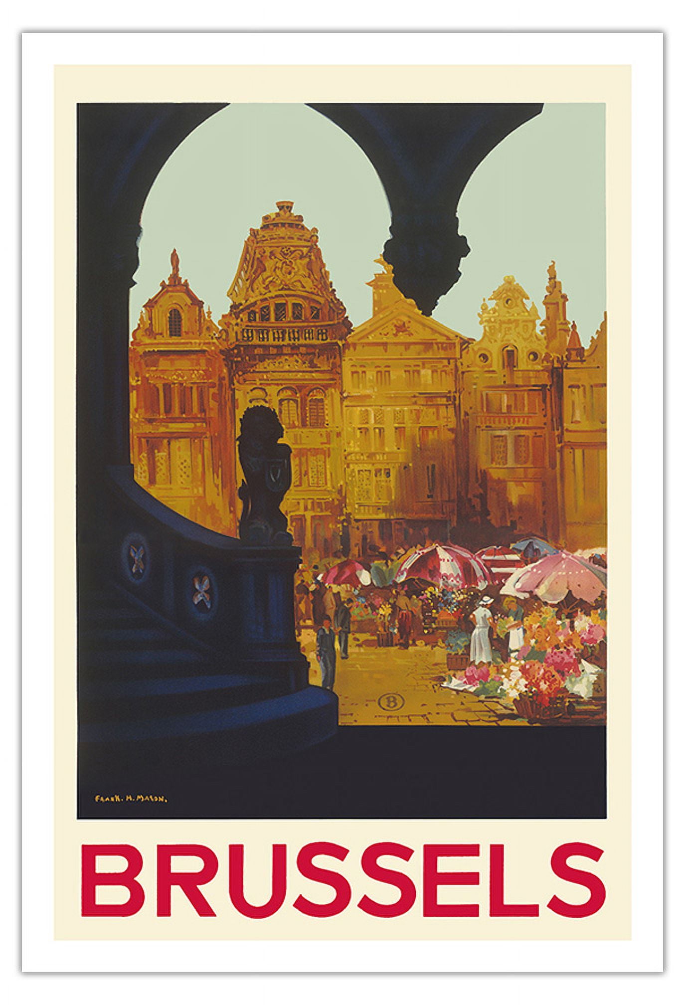 Brussels Belgium - The Grand Place - Belgian National Railways ...