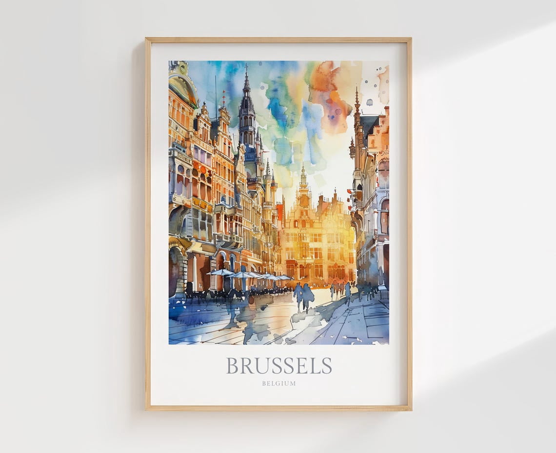 Brussels Belgium Wall Art Decor Design2 Poster Design2 Poster, Unframed ...