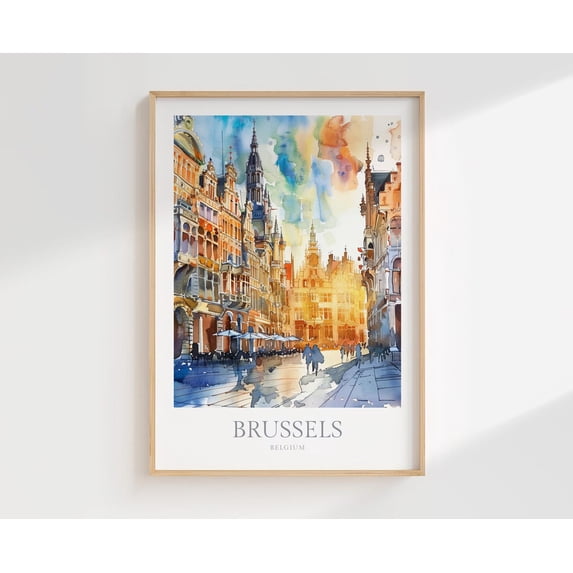 Brussels Belgium Wall Art Decor Design2 Poster Design2 Poster, Unframed ...