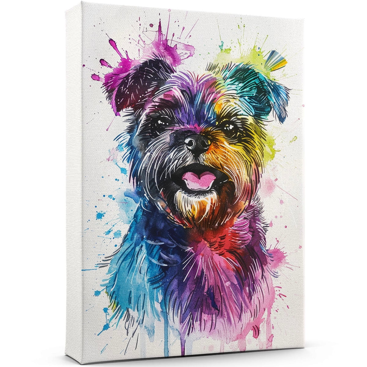 Brussels Griffon Canvas Wall Art, Modern Cute Colorful Brussels Griffon ...