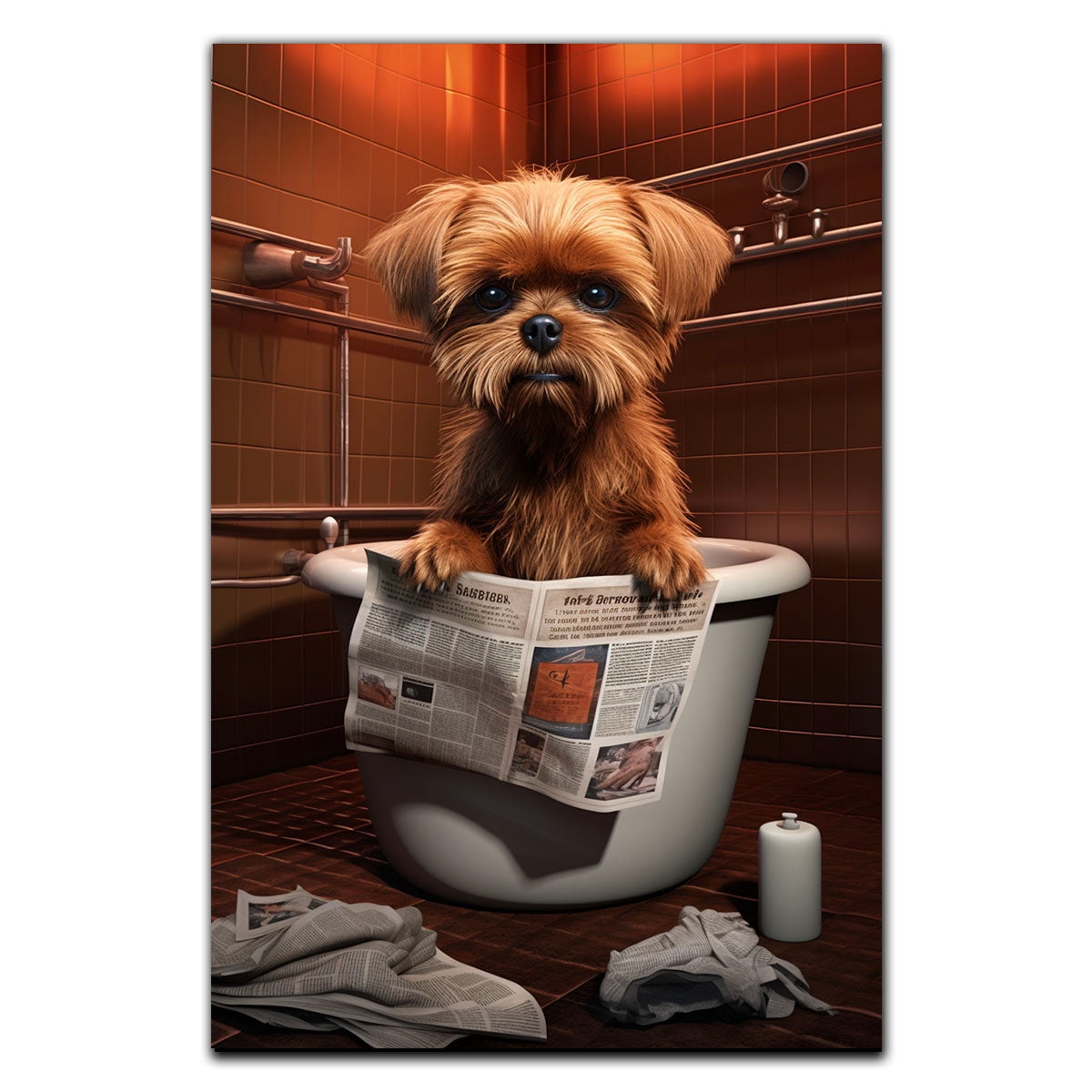 Brussels Griffon Dog Canvas Wall Art for Bedroom Living Room Home Decor ...