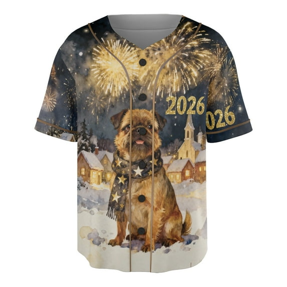 Brussels Griffon Happy New Year 2026 with Fireworks on New Year's Eve ...