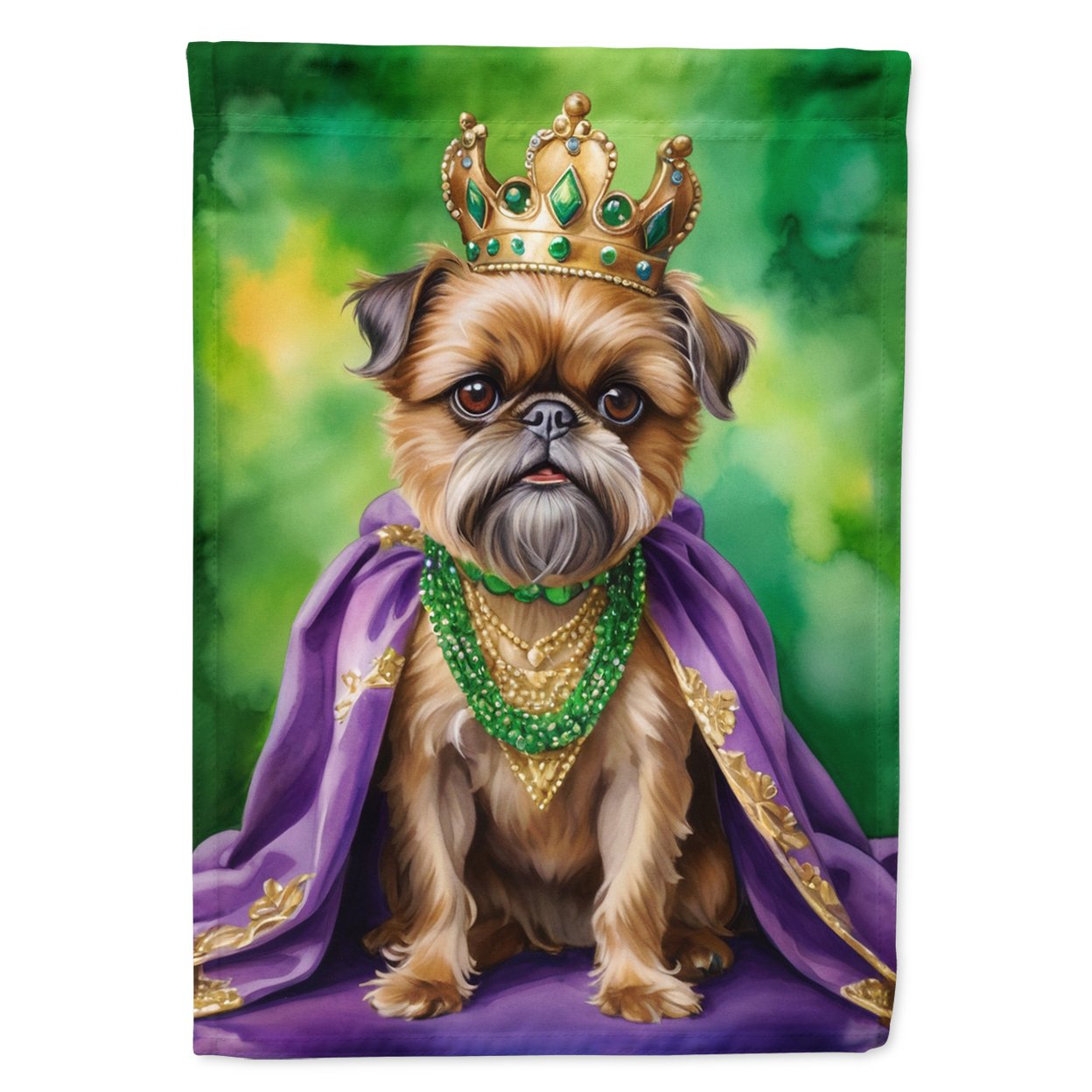 Brussels Griffon King of Mardi Gras Garden Flag 11.25 in x 15.5 in ...