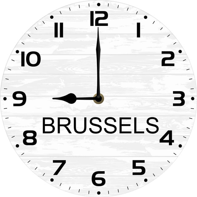Brussels TIME Wall Clock World Time Zone Clock Office Business 10 Inch ...