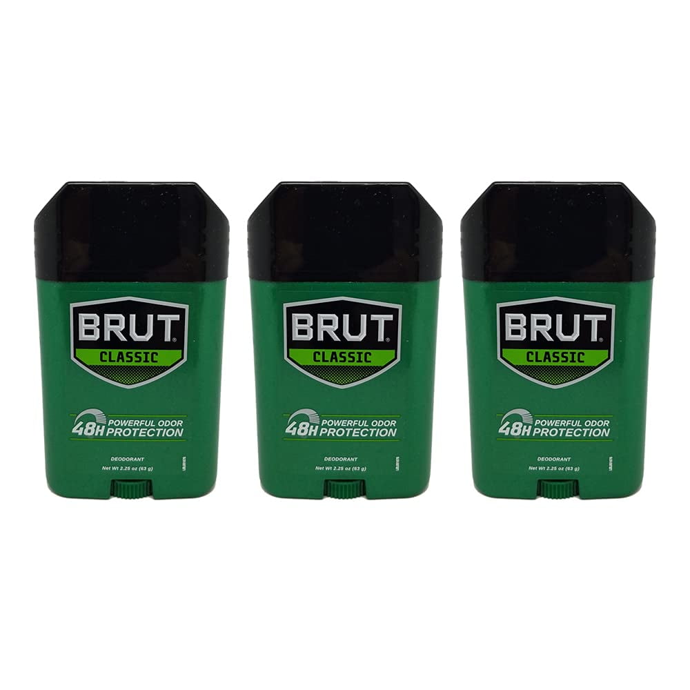 Brut Deodorant 2.25Oz Oval Solid Classic Scent (3 Pack). - Walmart.com