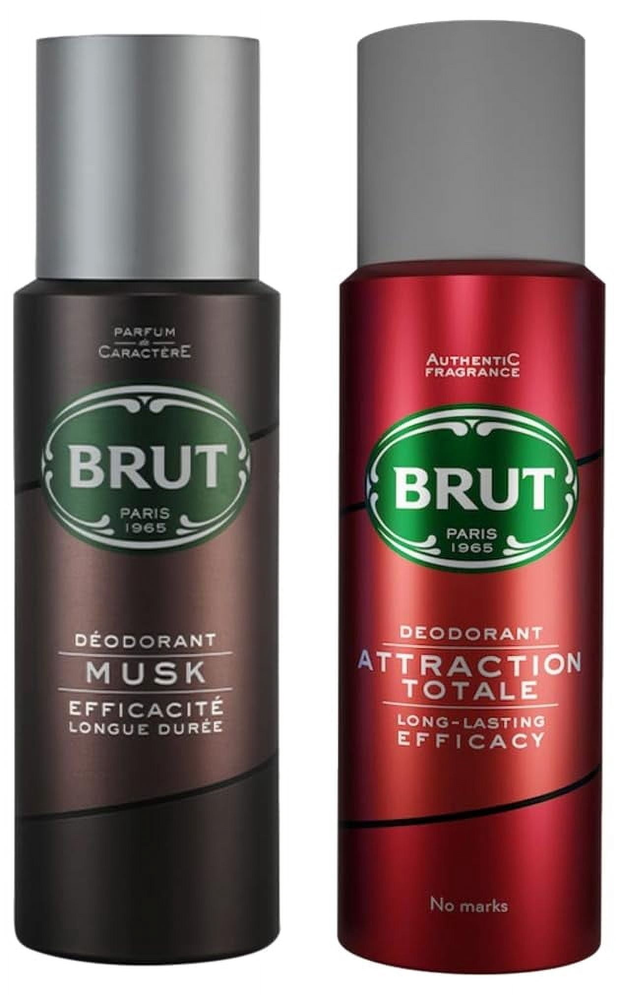 Brut Musk + Attraction Totale Deodorant Body Spray For Men Pack Of 2X ...