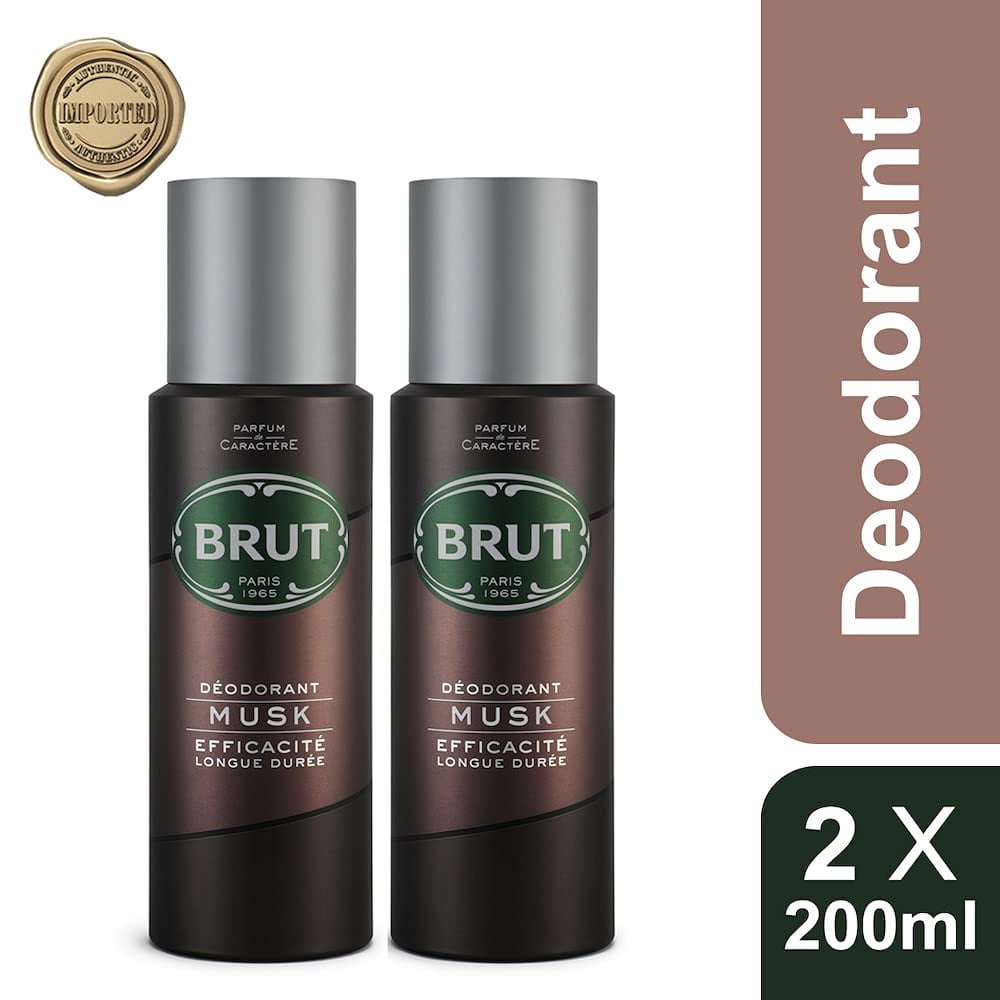 Brut Musk Deodorant Body Spray For Men Pack Of 2X 200ml - 6.7 Fl.oz. Each | Masculine Long ...