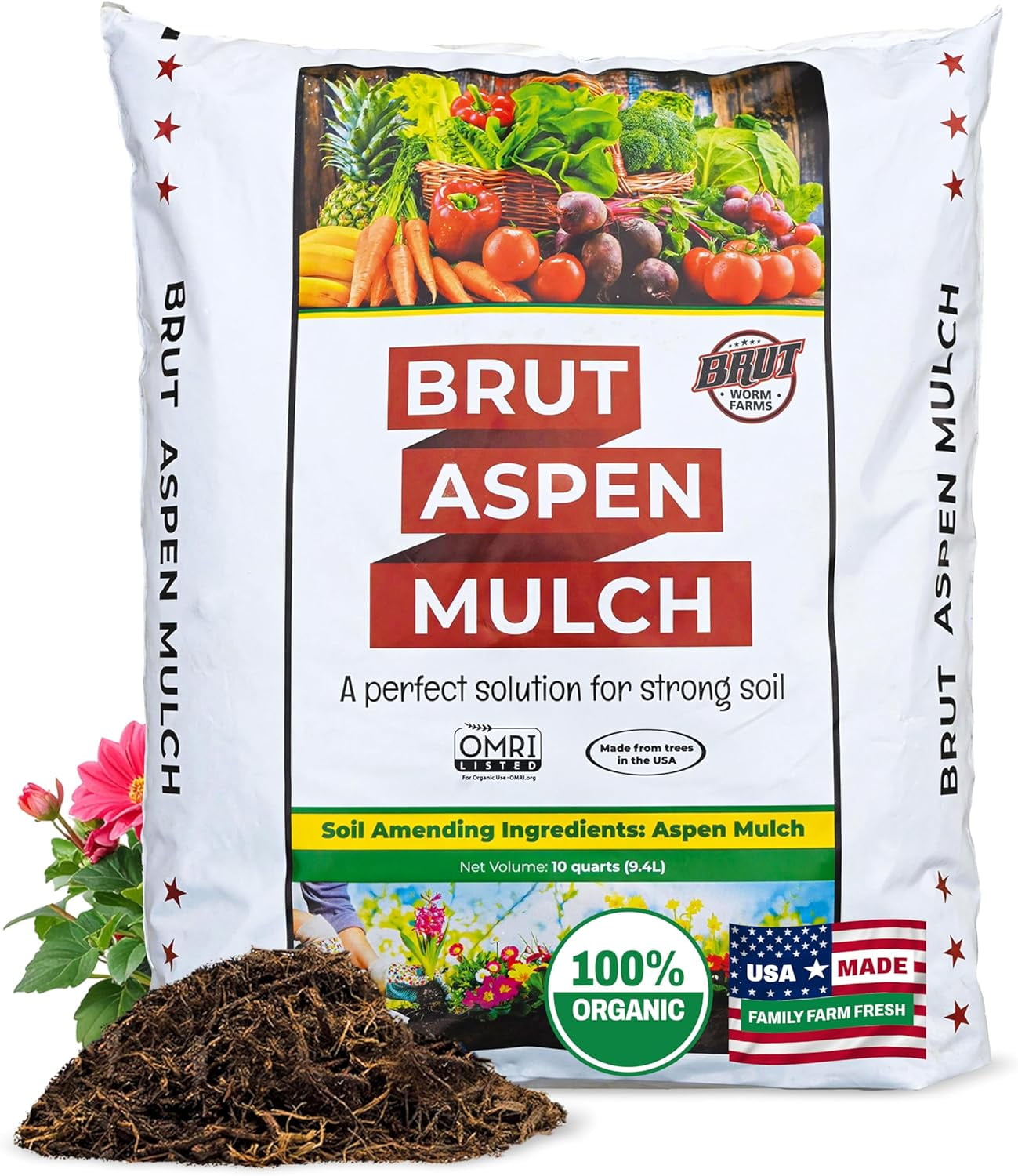 Brut Oric Aspen Mulch – 10 Quarts, Natural Moisture Retainer & Root ...