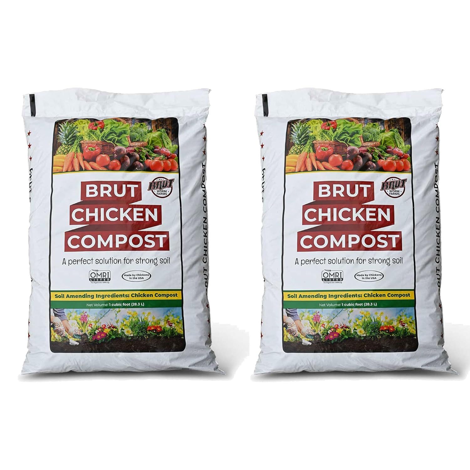 Brut Organic Chicken Compost 1 Cubic ft Nutrient Rich Fertilizer for ...