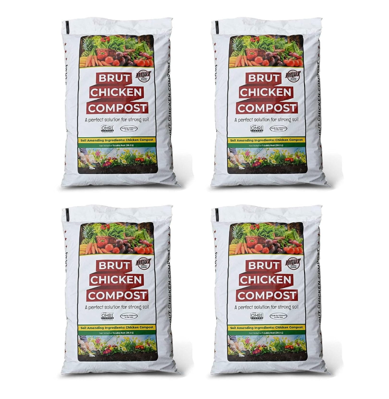 Brut Organic Chicken Compost 1 Cubic ft Nutrient Rich Fertilizer for ...