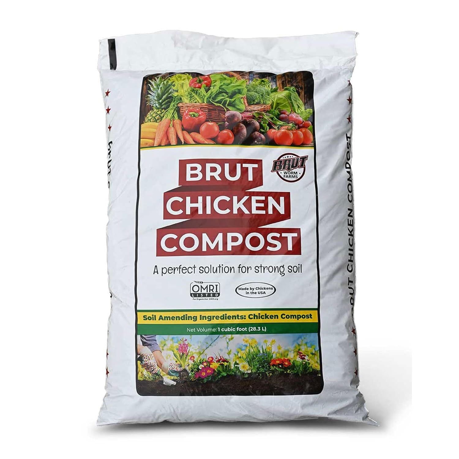 Brut Organic Chicken Compost - 1 Cubic ft - Nutrient-Rich Fertilizer ...