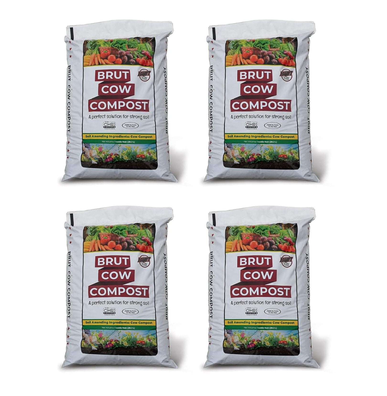 Brut Organic Cow Compost - 10 Quart - Nutrient-Rich Fertilizer for ...