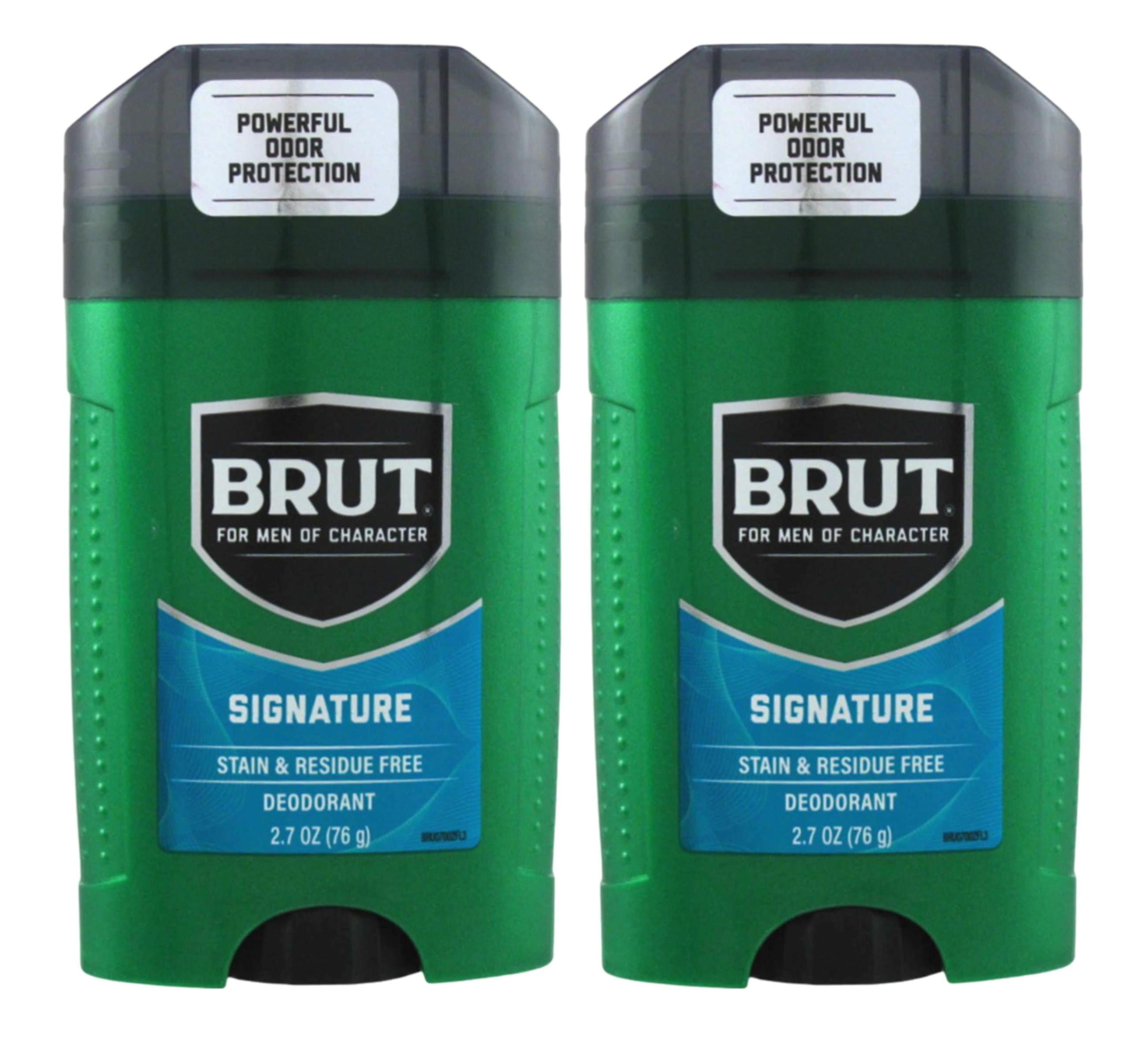 Brut Signature Deodorant Stain & Residue Free 2.7oz Oval Solid Classic ...