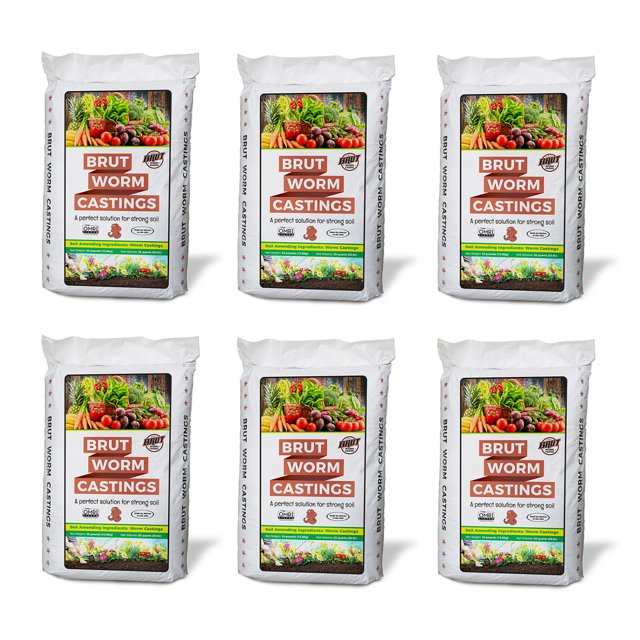 Brut Worm Farms Organic Worm Castings Bulk Compost, Pure Soil Builder ...