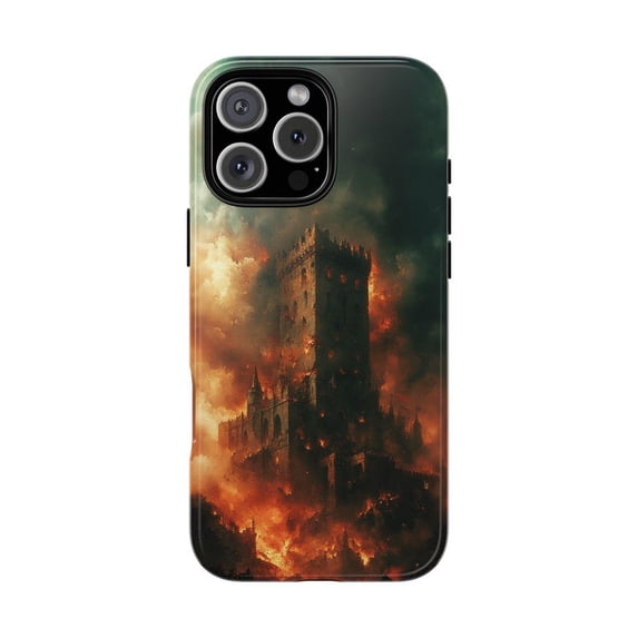 Brutal Castle Siege Fiery Medieval Battle Scene Phone Case with iPhone ...