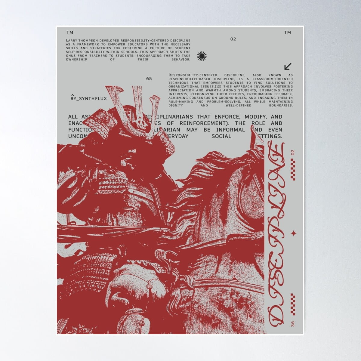 Brutalism Samurai Discipline Poster Wall Art, Modern Wall Decor For ...