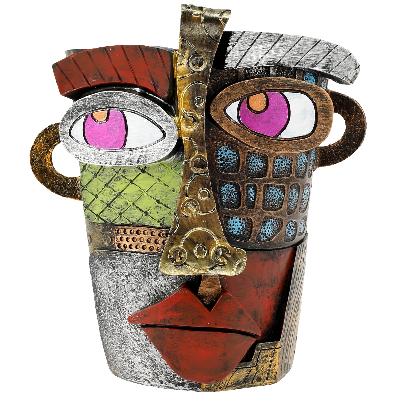 Brutalist Abstract Beauty Face Flower Pot Ornaments Courtyard Outdoor ...