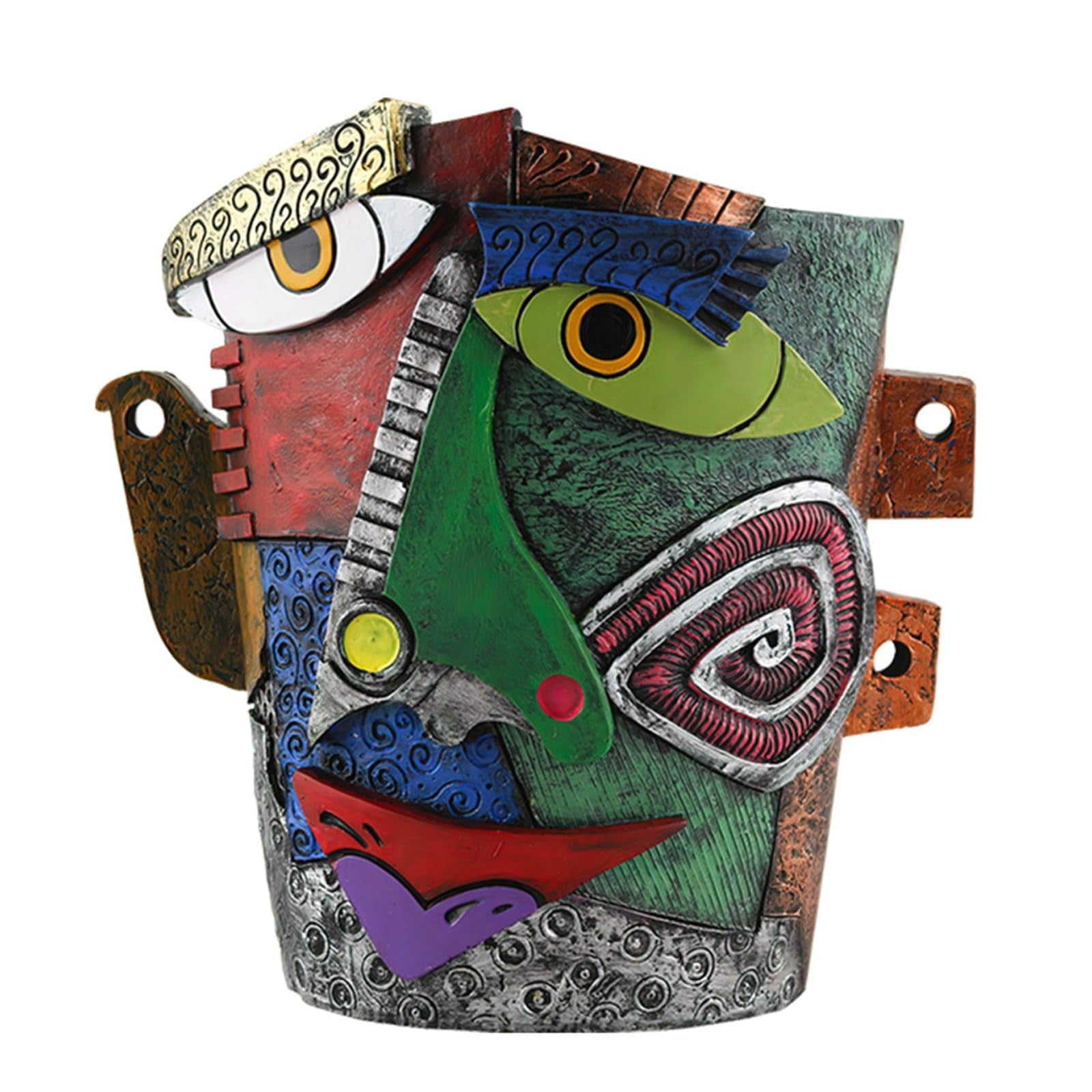 Brutalist Abstract Face Planters Pots Head, Unique Abstract Flower Pot ...