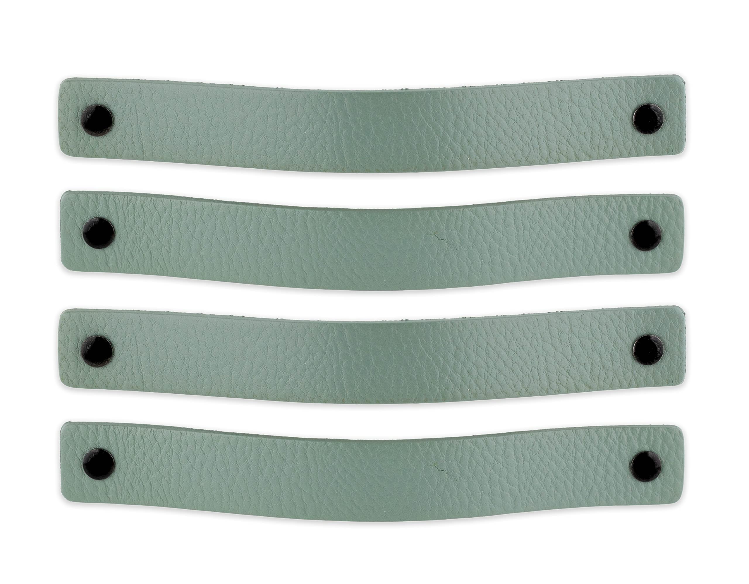 Brute Strength - Leather Drawer Pulls - Pale Green - 4 pcs - 7-7/8 x 1 ...