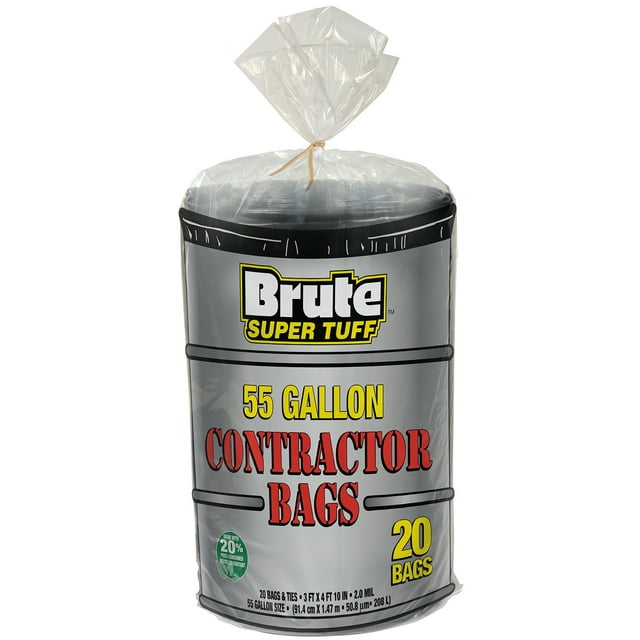 Brute Super Tuff Contractor Trash Bags, Made with 20% Recycled ...