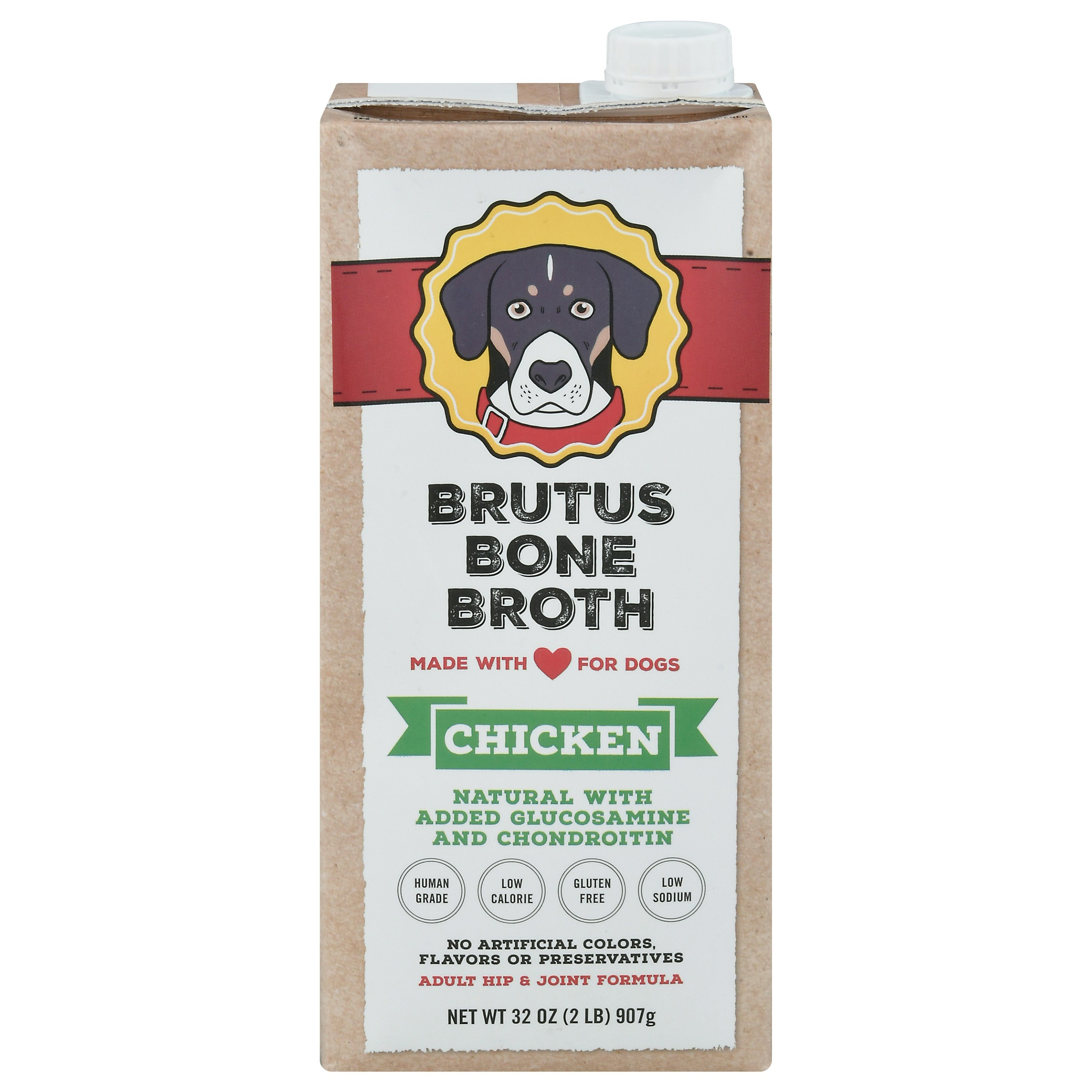 Brutus Broth Bone Broth Chicken for Dogs 32 oz (Pack of 12) - Walmart.com