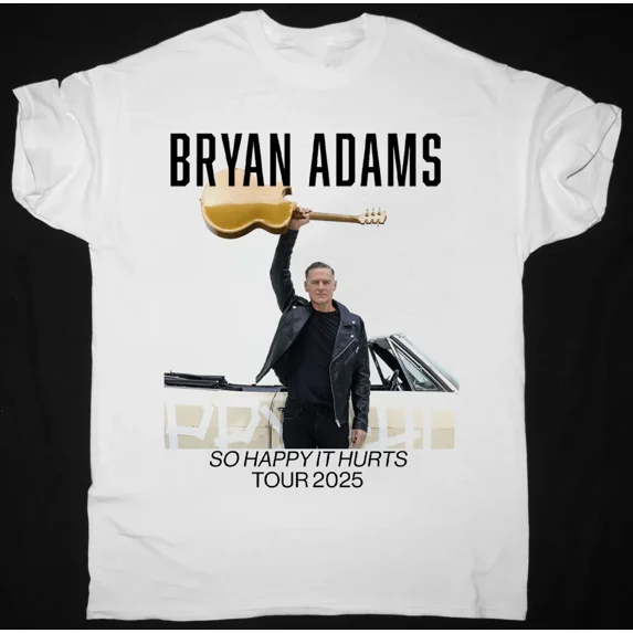 Bryan Adams 2025 Concert Tour White Shirt, Bryan Adams 2025 Concert ...