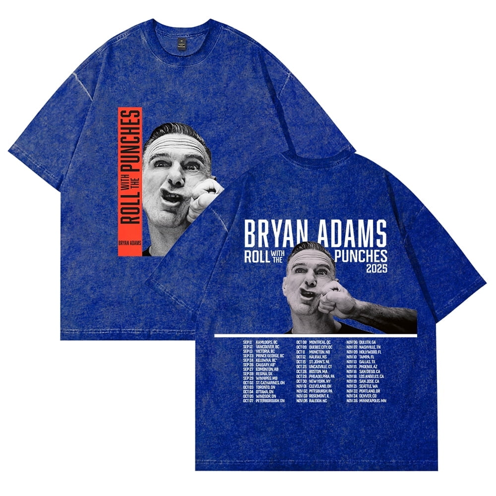 Bryan Adams 2025 Roll With The Punches Washed Cotton Unisex Short ...