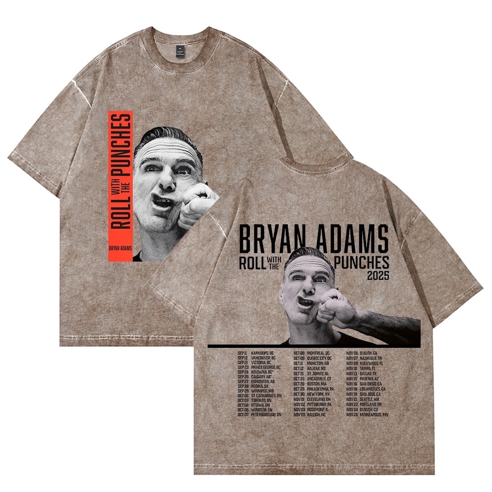 Bryan Adams Roll With The Punches 2025 Washed Classic Short Sleeve ...
