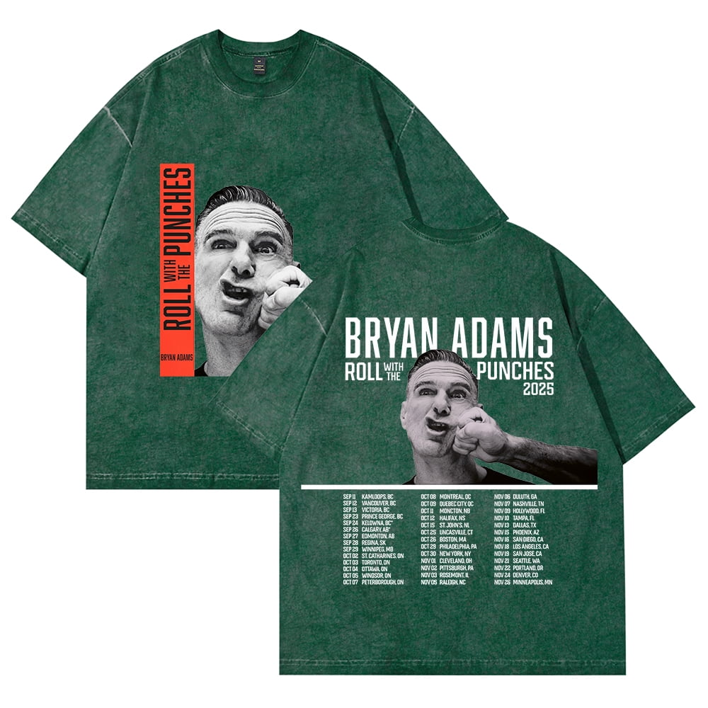 Bryan Adams Roll With The Punches 2025 Washed cotton Tshirt Unisex ...