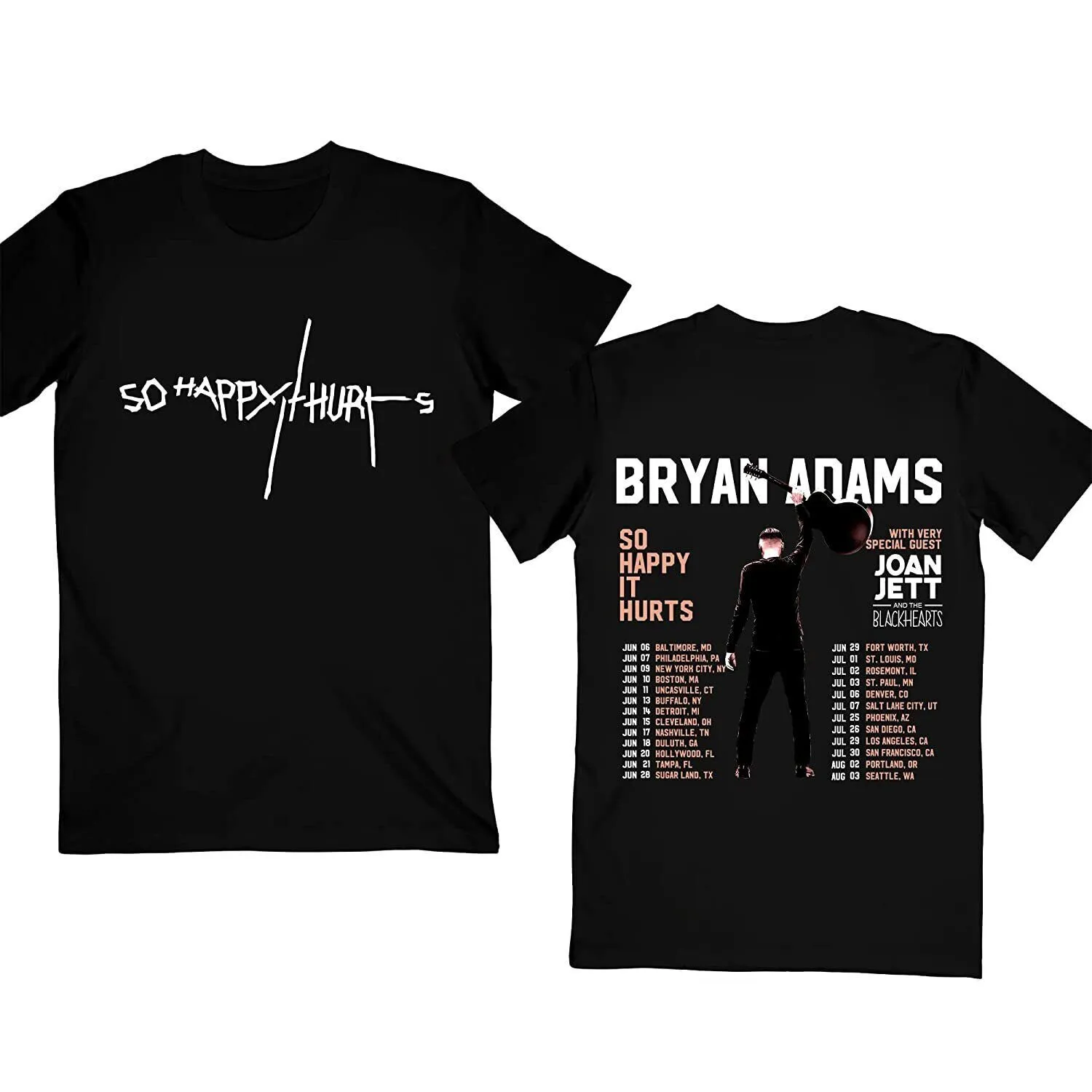 Bryan Adams Tour 2023 Shirt, So Happy It Hurts 2023 Tour Dates Shirt ...