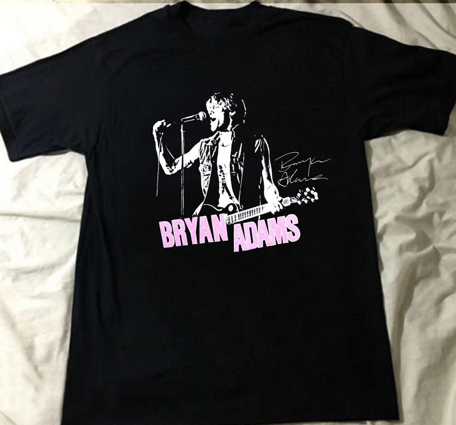 Bryan Adams Tour Concert Heavy Cotton Black Full Size Unisex Shirt ...
