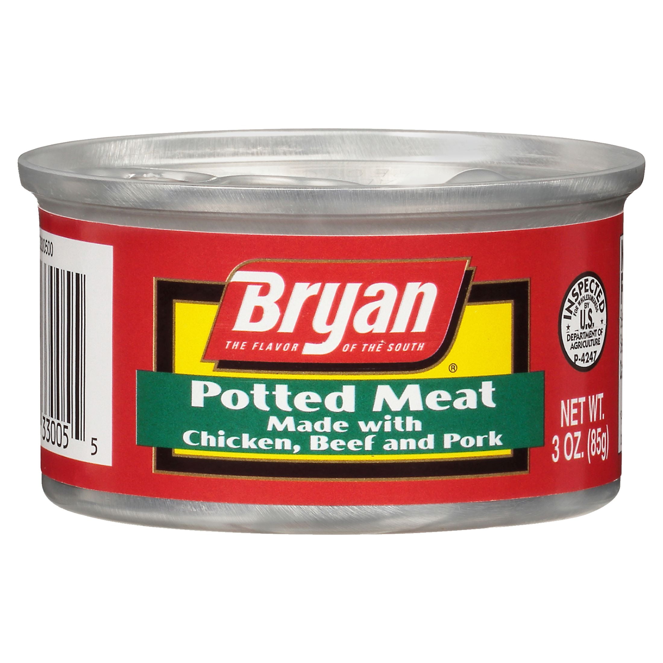 Bryan Potted Meat, Made with Chicken, Beef, and Pork, Convenient Pull ...