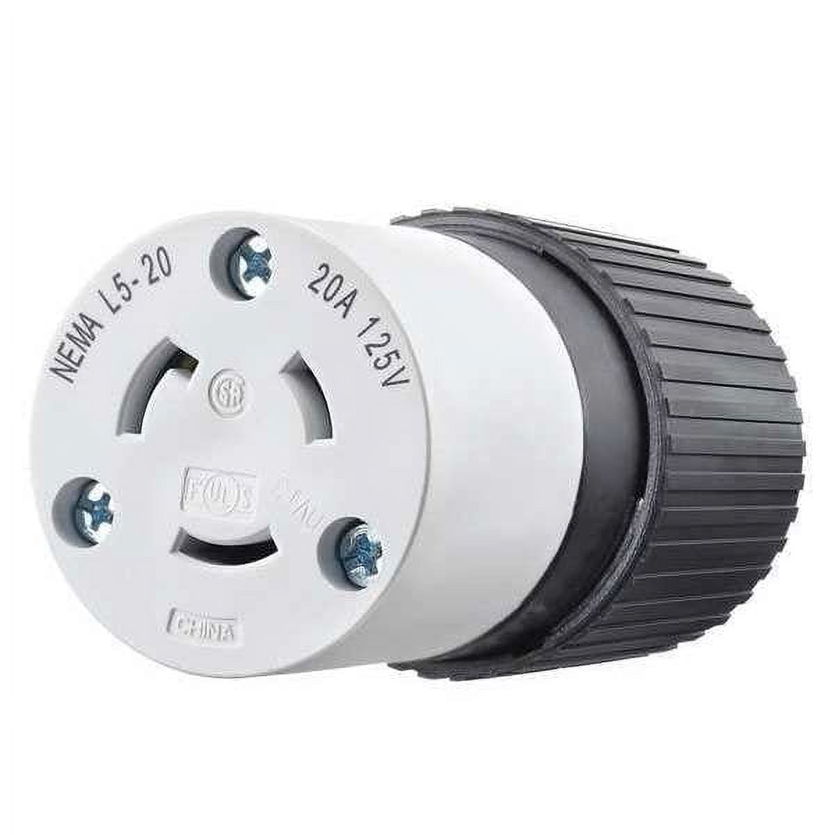 Bryant Locking Connector,Black/White,125VAC,20A BRY70520NC - Walmart.com