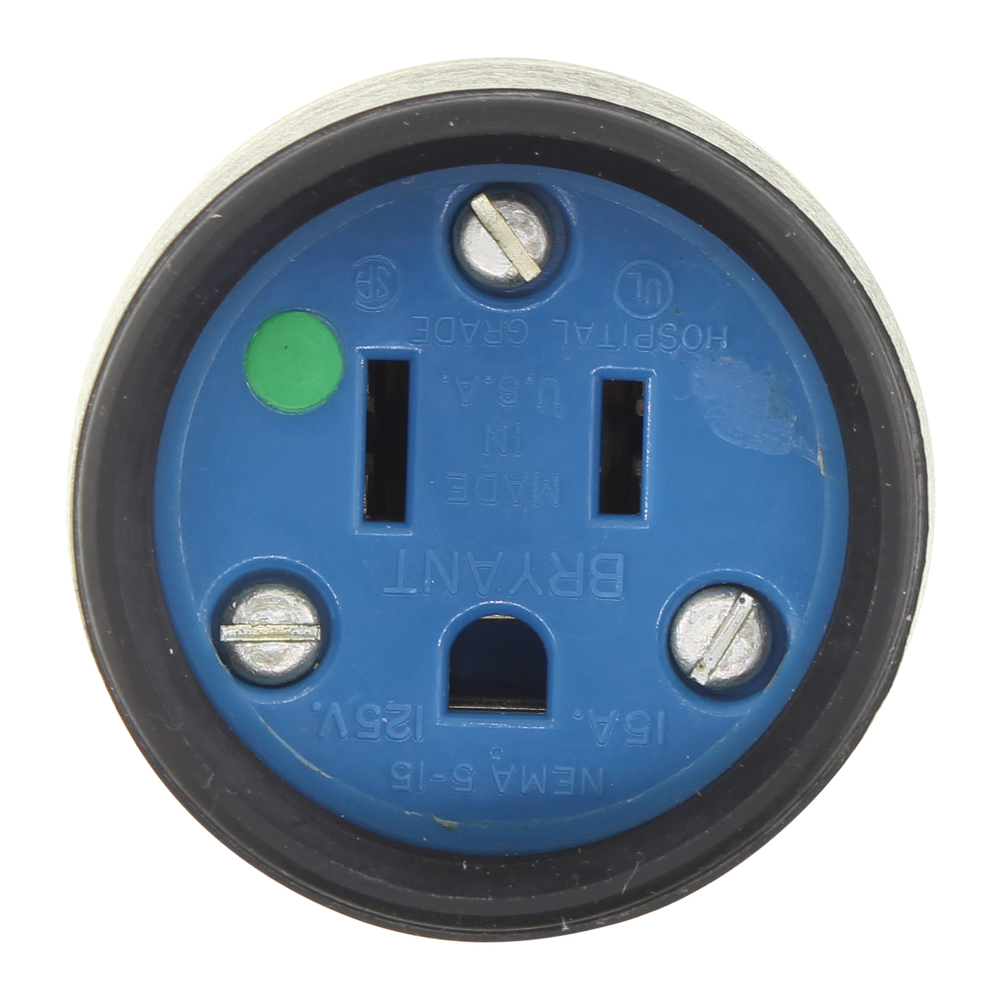 Bryant 8269TSC Hospital Grade Straight Blade Connector, 2P, 3W, 15A ...