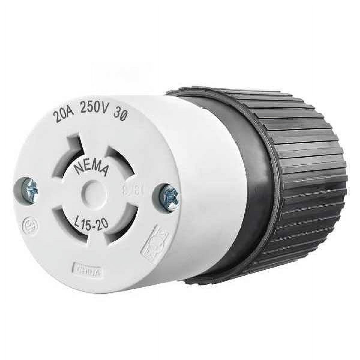 Bryant Locking Connector,Black/Wht,250VAC,20A 71520NC - Walmart.com