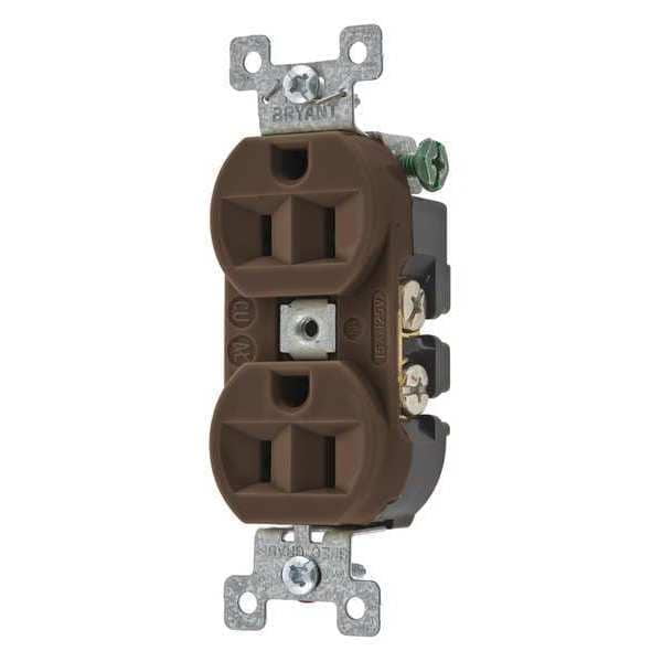 Bryant Receptacle,Brown,15A,3 Wires,Flush Mount 5262BN - Walmart ...