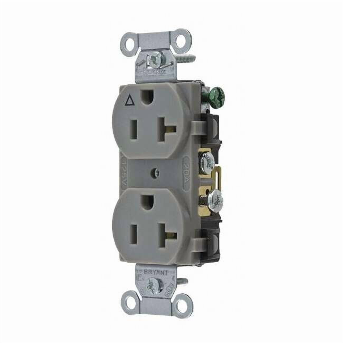 Bryant Receptacle,Gray,20A,3 Wires,Side Winning CR20IGRY - Walmart.com