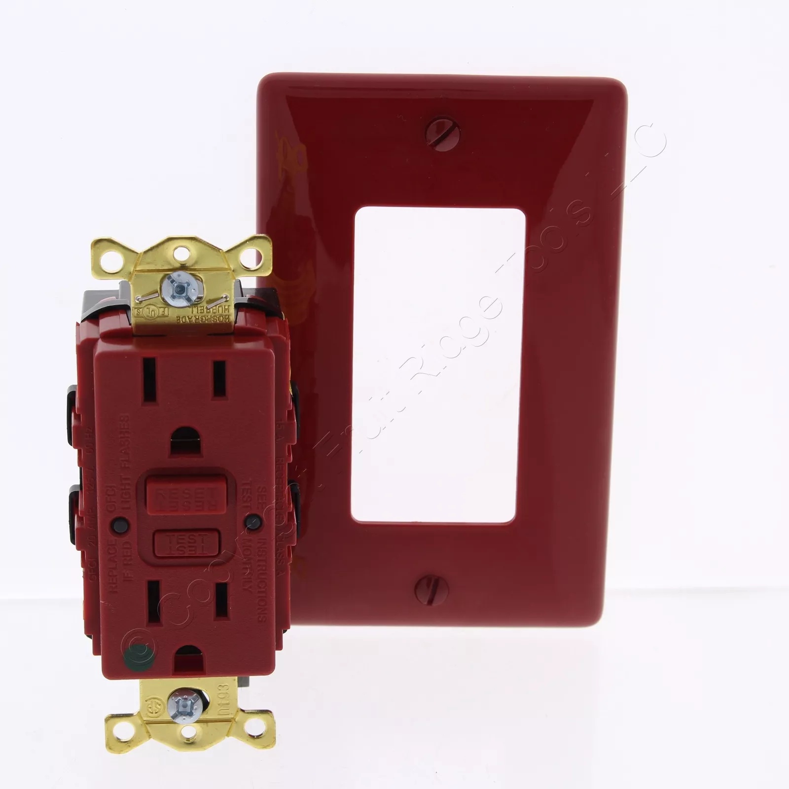Bryant Red Hospital Grade Self-Test GFCI Receptacle Duplex Outlet 15A ...